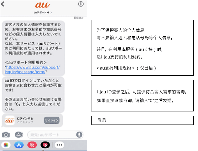 Inquire through message | Customer Support | au
