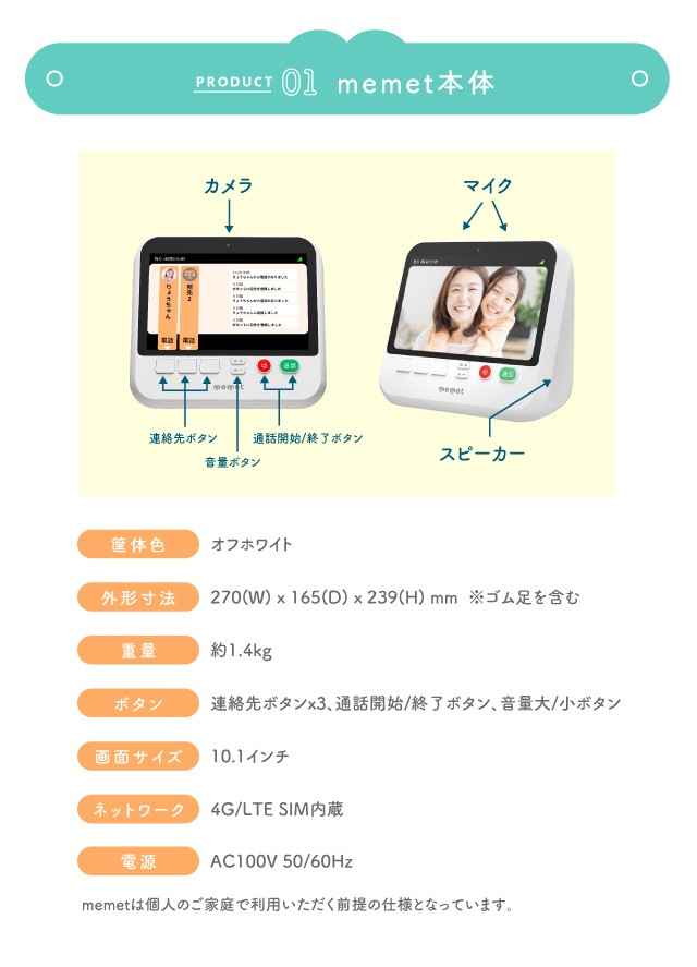 押すだけテレビ電話機 memet | au +1 collection | au